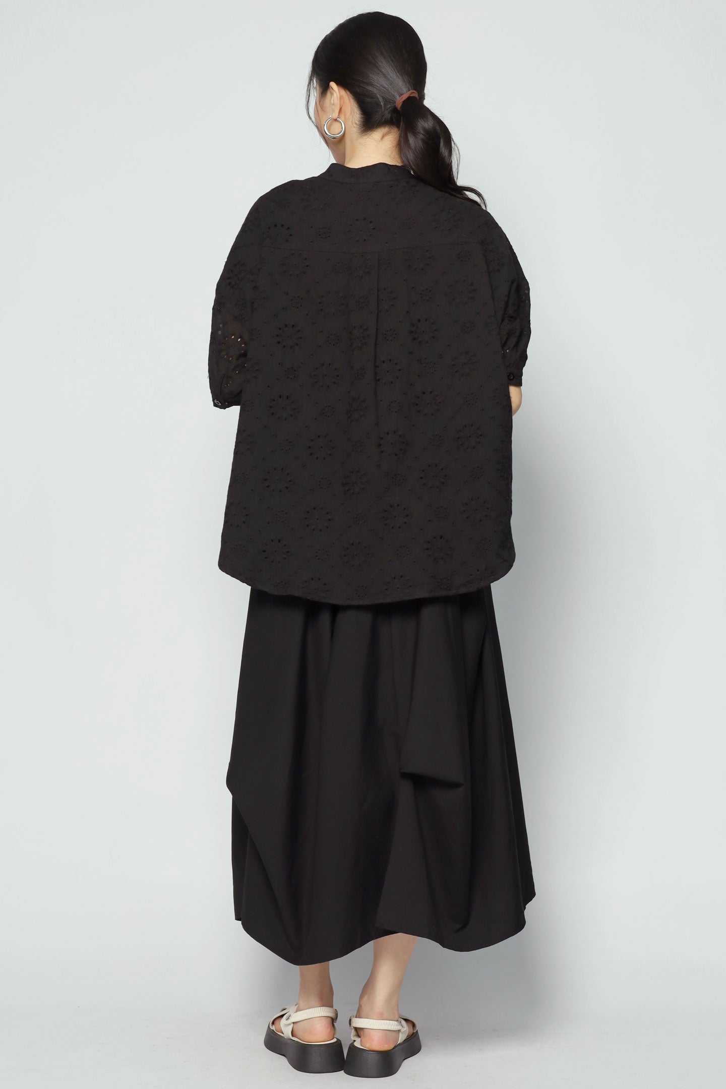 Liam Top in Black Crochet