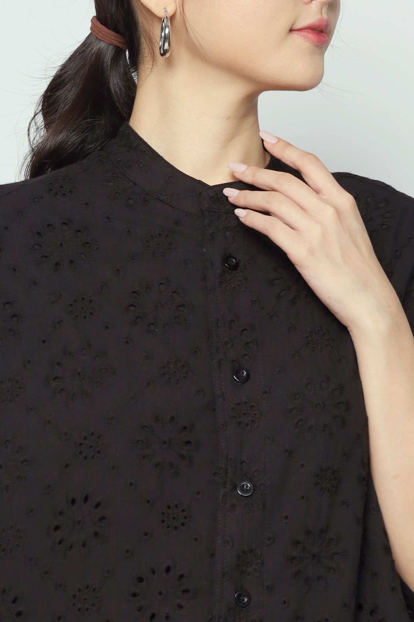 Liam Top in Black Crochet