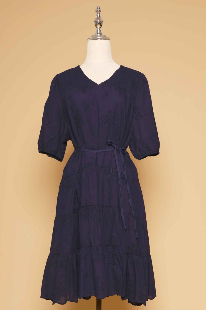 Melbourne Dress in Blue Eyelet Dream