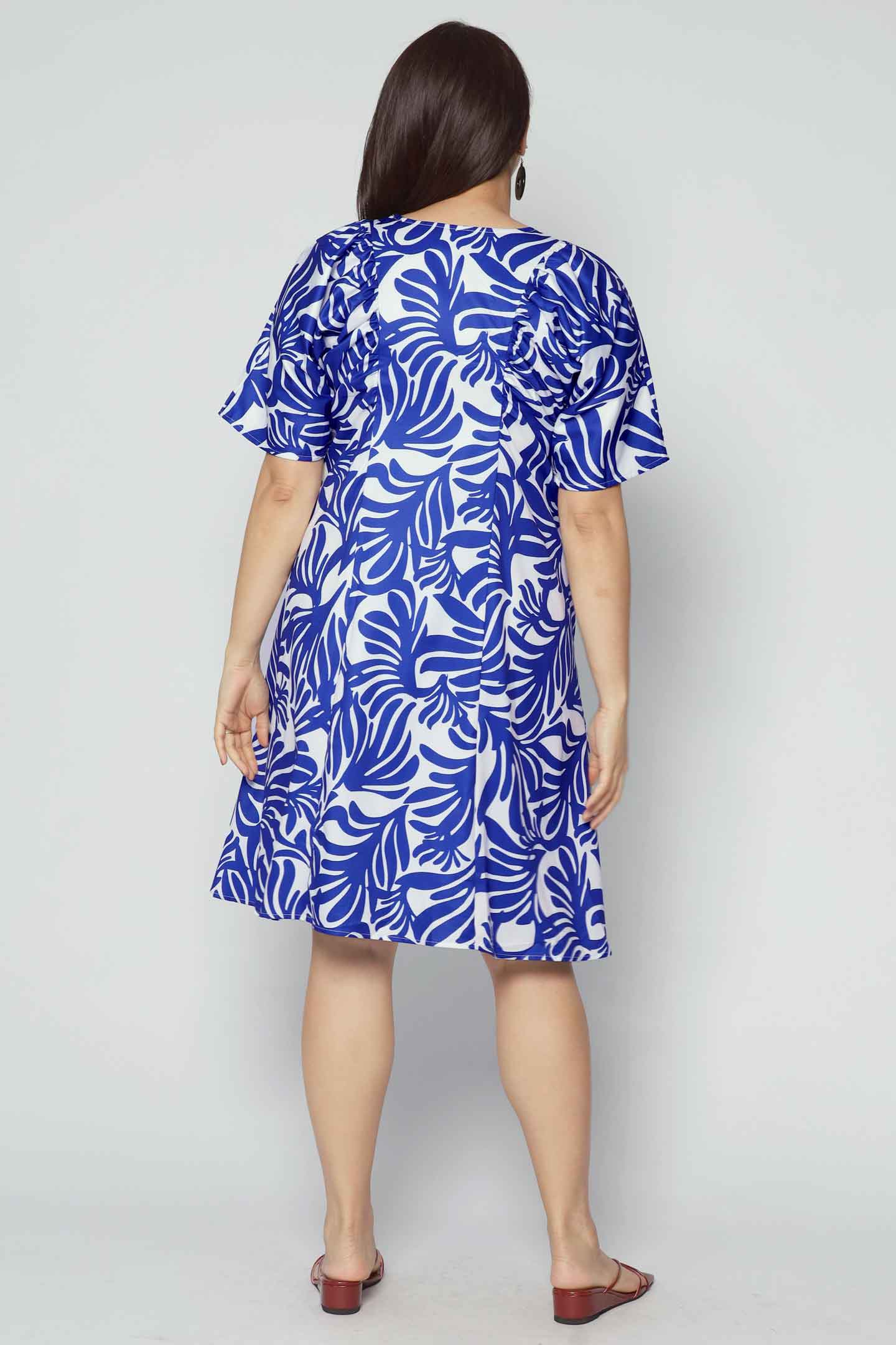 Tayler V Dress in Blue Fortune